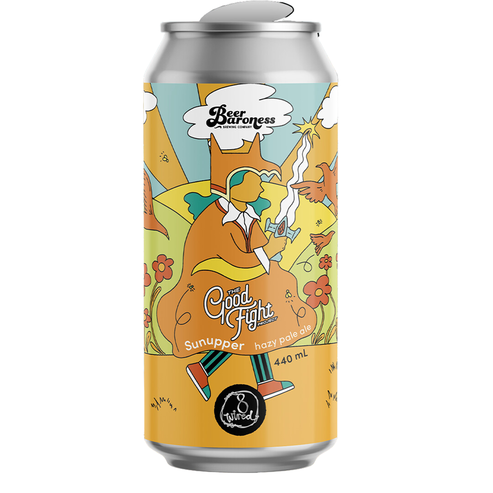 8 Wired x Beer Baroness The Good Fight Sunupper Hazy Pale Ale 440mL ...