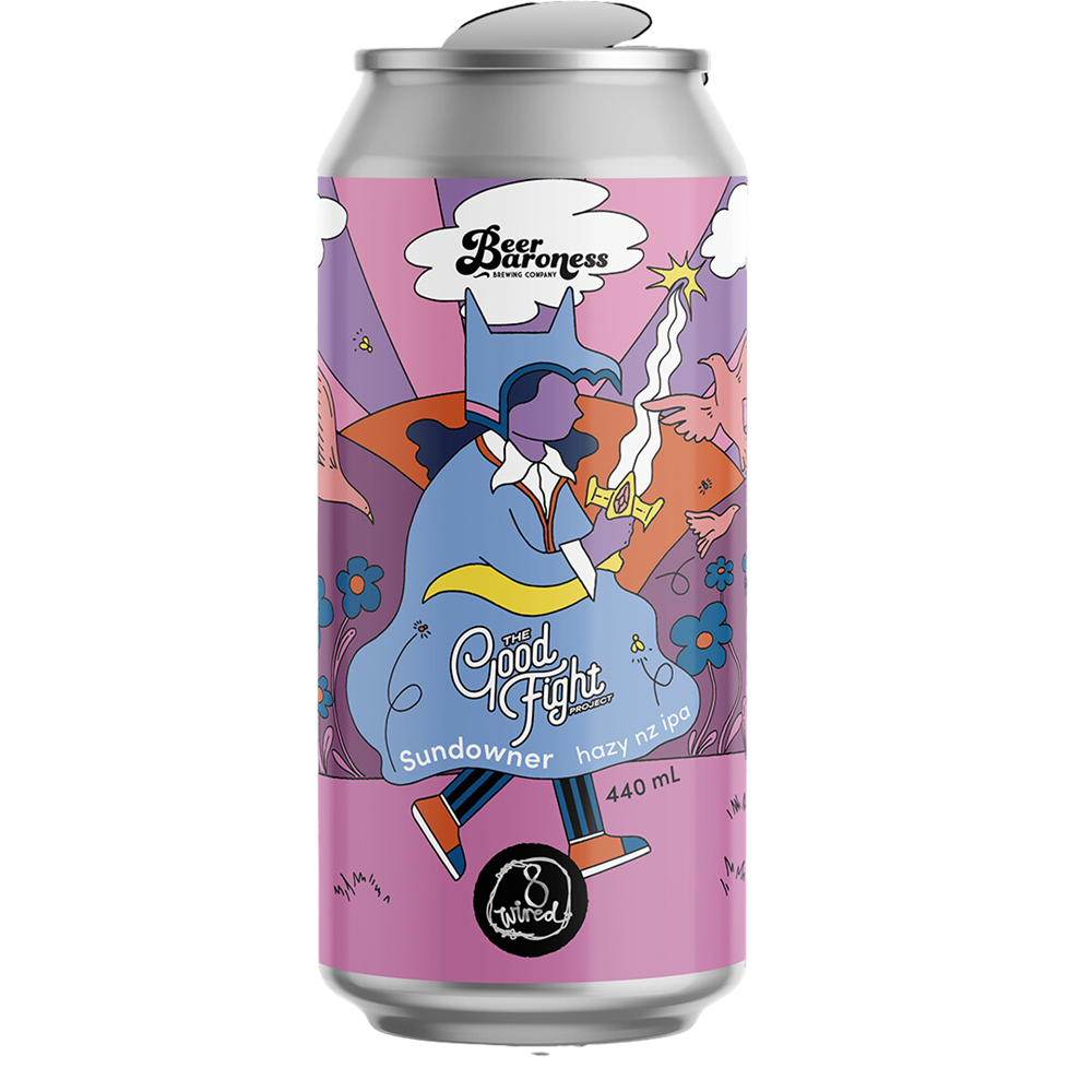Beer Baroness x 8 Wired The Good Fight Sundowner Hazy NZ IPA 440mL ...