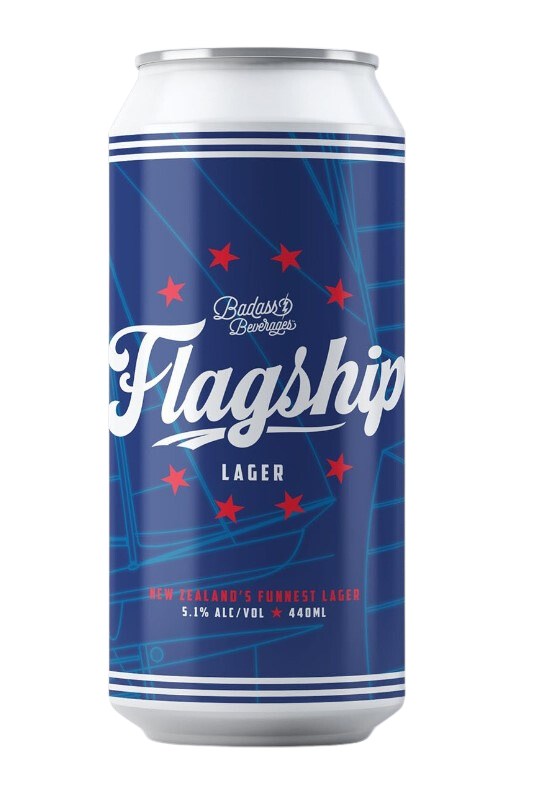 Badass Beverages Flagship Lager 440mL – Beer and Wine Co